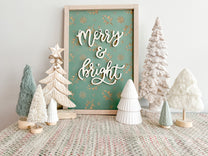 Merry and Bright 3D Christmas Wood Sign - Christmas Wall Art – Holiday ...